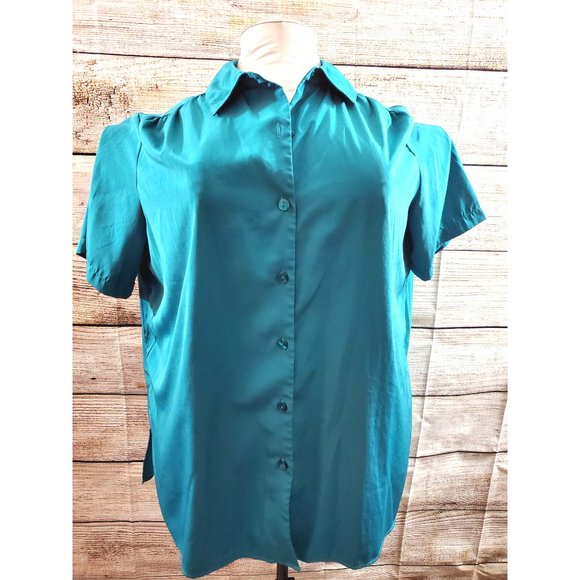 Only Necessities | Tops | Only Necessities Teal Button Up Tunic Top X ...